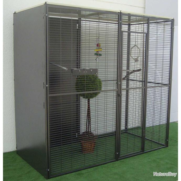 Volière GEANTE 2x1x2m perroquet ara cacatoes gris du gabon amazone ...