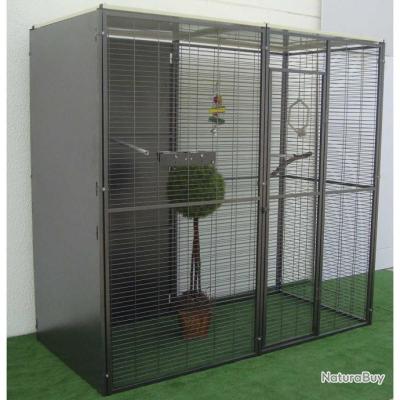 Volière GEANTE 2x1x2m perroquet ara cacatoes gris du gabon amazone ...