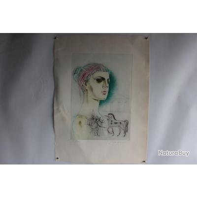 Lithographie originale Profil de Romaine Luben DIMANOV - Lithographies ...