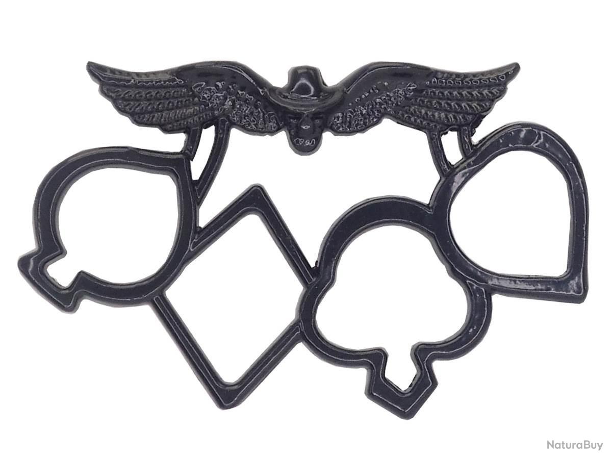 Poing américain Metal Noir As Crâne Ailes - Poings américains (9952523)