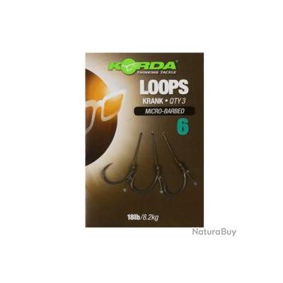 Bas de Ligne Korda Loop Rigs Krank Barbless 18 Lb N°6 - Terminaux pour ...