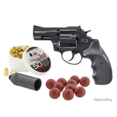 Pack défense REVOLVER VIPER 2.5''+ Munitions X50 - BLACK 9MM R ...