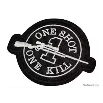 Patch One shoot One kill - velcro - Patchs et écussons tactiques et ...