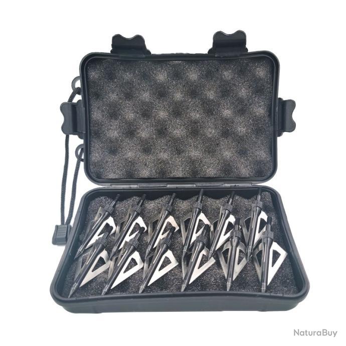 Lot de 12 Pointes de Flèche - Tête à 3 Lames en Acier Inoxydable Tir à ...