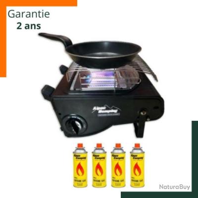 Réchaud 2 en 1 à gaz 1,7kW - Compact et pratique pour toutes vos ...