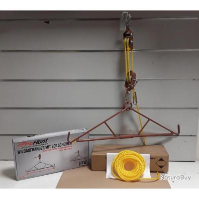 PALAN / SUSPENTE À GIBIER AVEC POULIES PROHUNT 250 KG MAX NEUF - Pesons ...