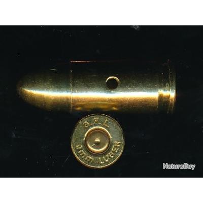 Une cartouche de 9mm Para Police type Boxer FMJ par G.F.L. Italie balle ...