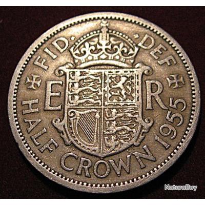 Angleterre piece de half crow 1955 Elizabeth II TTB - Monnaies (12779968)