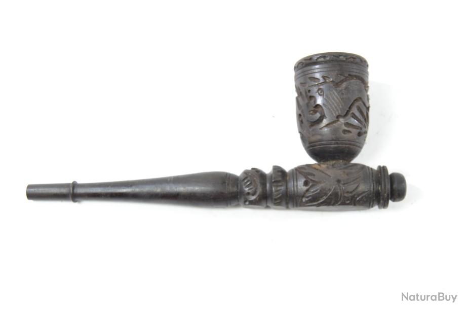 Ancienne pipe en bois sculpté, probablement asiatique. Cochinchine ...