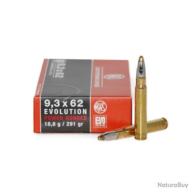 RWS 9,3x62 EVOLUTION power bonded 291gr x20 - Balles Calibre 9.3x62 ...
