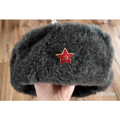 CHAPKA-OUCHANKA MILITAIRE ARMEE DE TERRE RUSSE / SOVIETIQUE TAILLE 58 ...