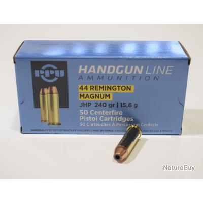 1 boite neuve de 50 cartouches Partizan de calibre 44 Rem Mag, 240 ...