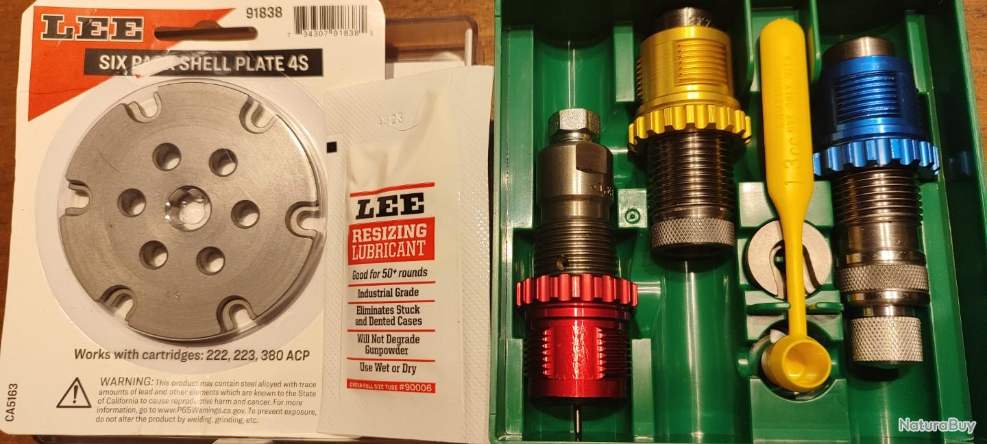 Jeu 3 outils LEE Breech lock 223 rem + Plateau pour six pack Pro 6000 ...