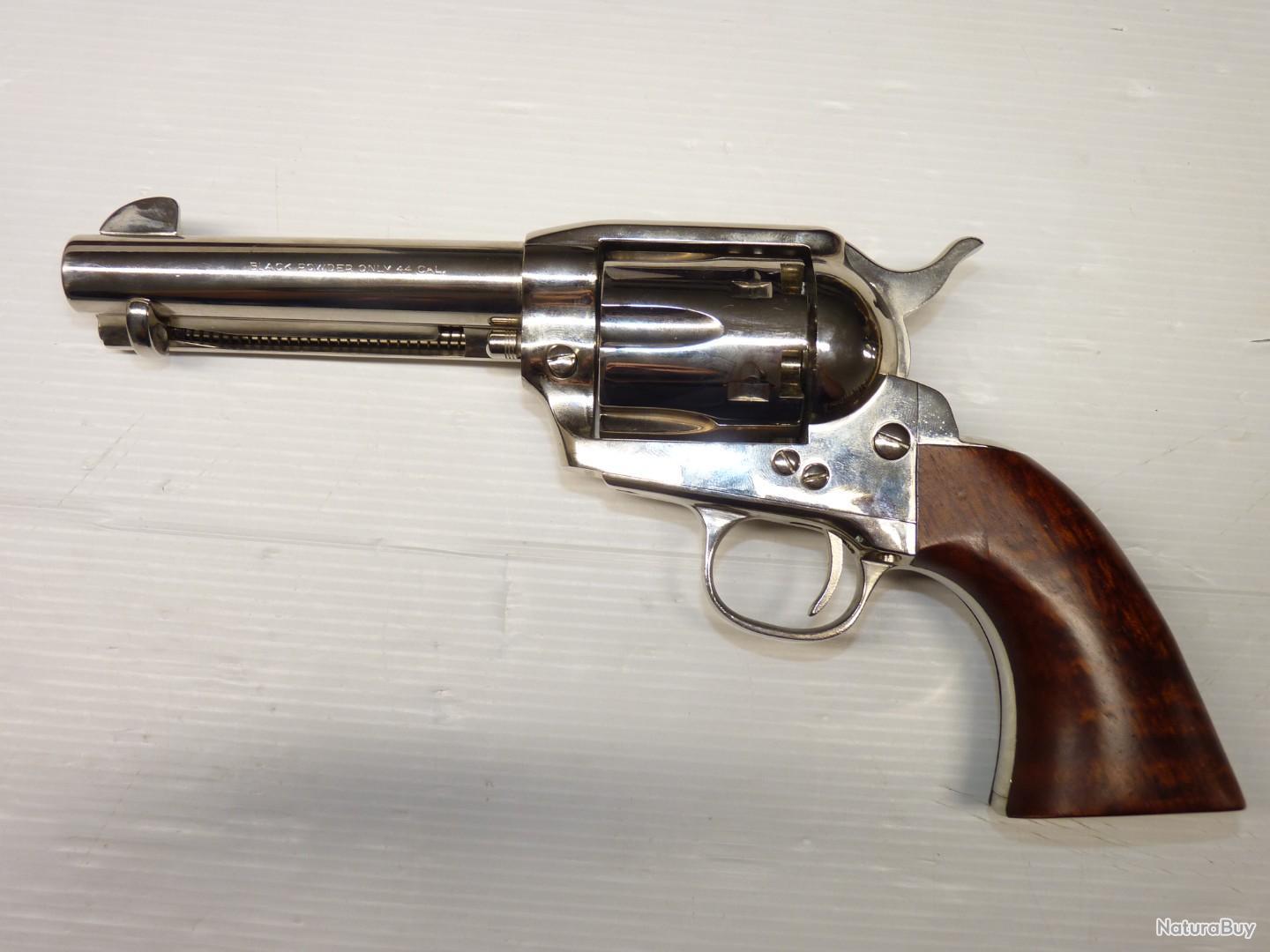 Revolver Pietta Colt SAA 1873 Cal.44PN Finition Nickelée canon 4" 3/4 ...