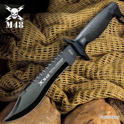 Couteau United Cutlery M48 Tactical Commando Lame Acier AUS-8 Manche ...