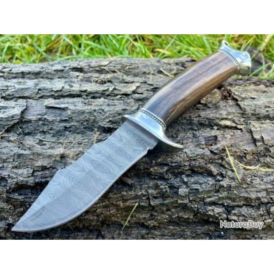 Couteau russe primal 24cm damas enchère - Couteaux droits et fixes ...