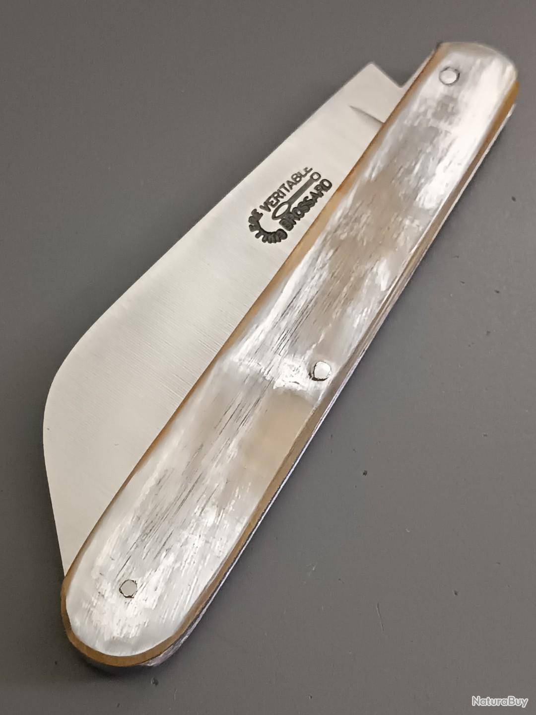 ANCIEN COUTEAU, VÉRITABLE BROSSARD, THIERS, XXème, manche en CORNE ...
