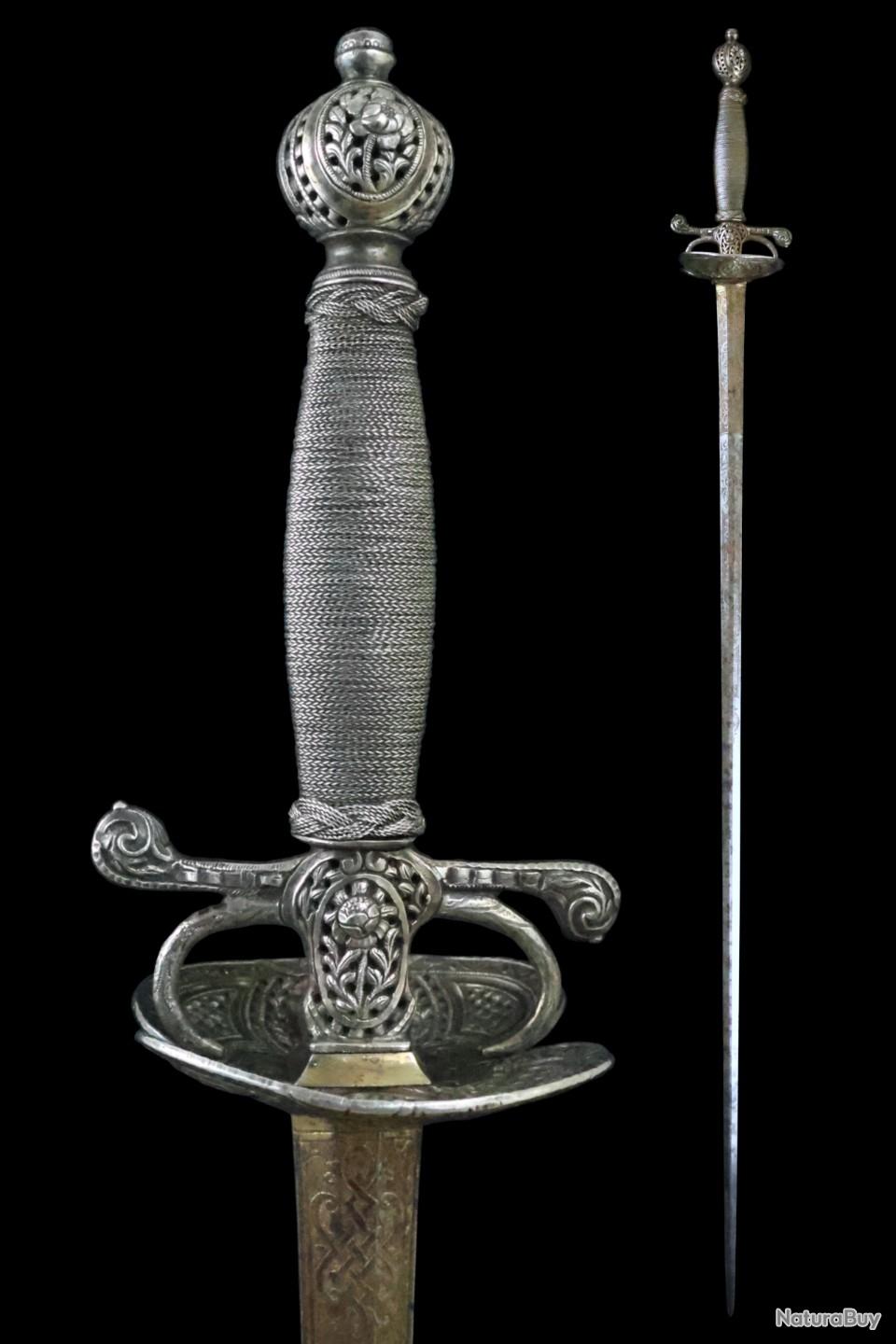 N72 - Epée de cour en argent du début du XVIIe - Epées (14214012)
