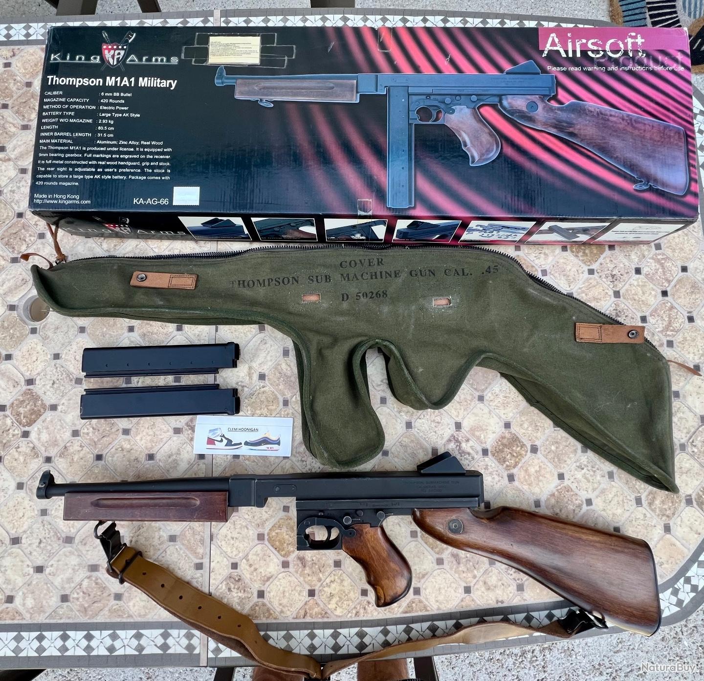Réplique d'airsoft Thompson M1A1 Cybergun King arms kit bois - Fusils d ...