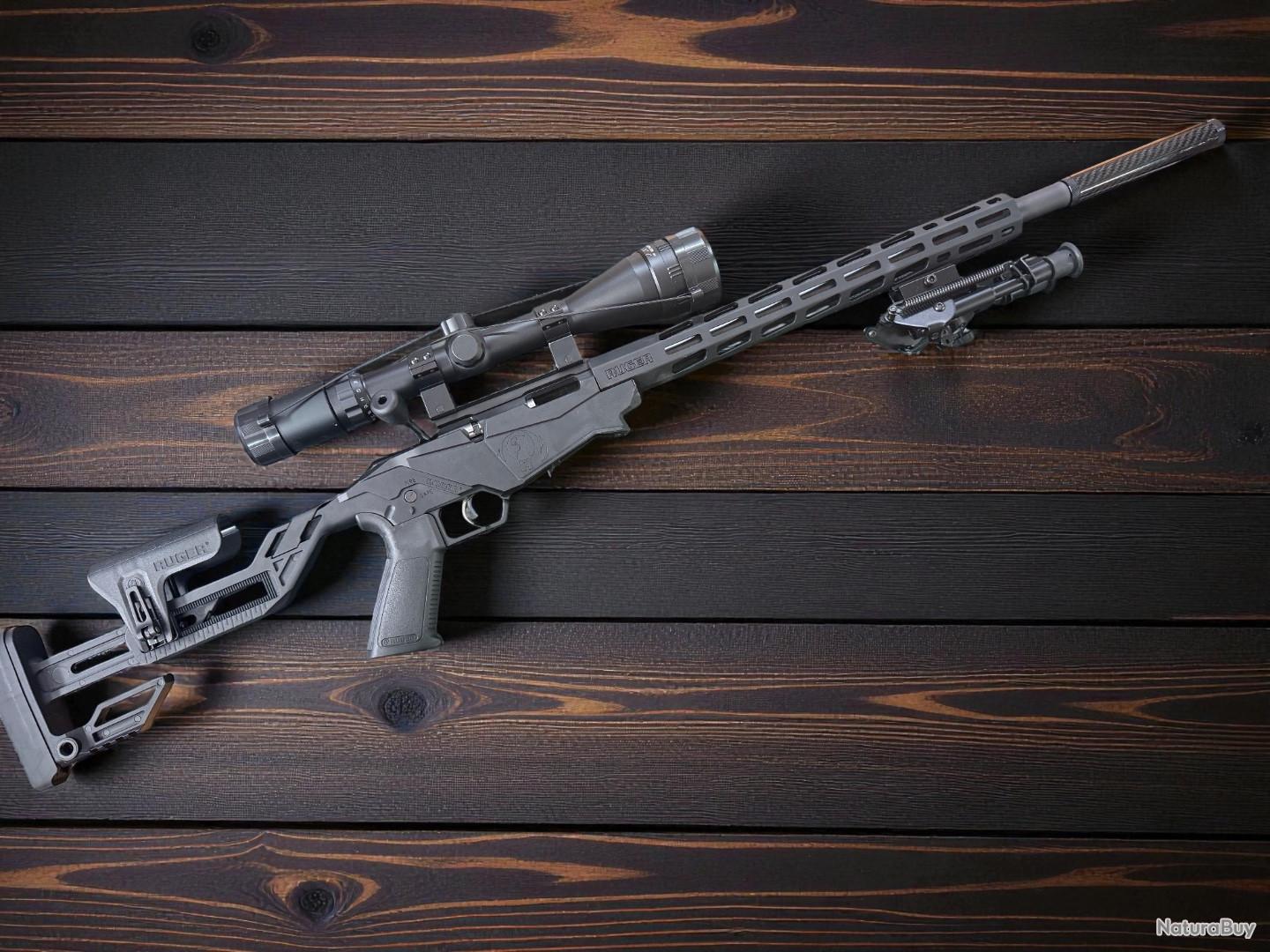 Pack Carabine 22Lr RUGER Precision Rimfire + Bipied + lunette 6-24x50 ...