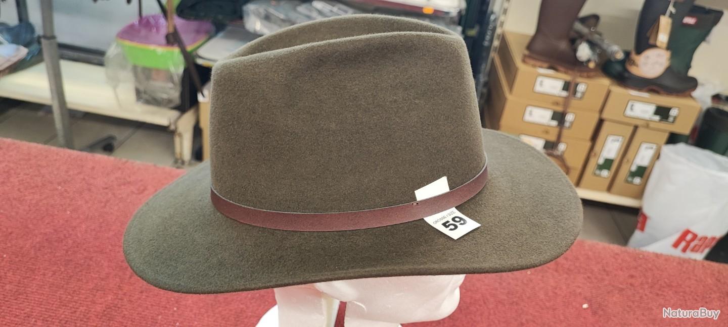 CHAPEAU VERT EN FEUTRE avec lanière cuir - LODENHUT - T59 - Chapeaux ...