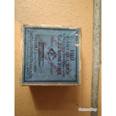 Rare boîte en carton vide de munition 22 lr pour fusil Gras transformé ...