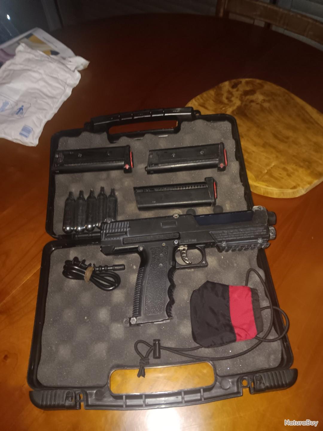 TPX TIPPMANN 68 SEMI-AUTO+3 CHARGEURS+ +ACCESSOIRES+MALLETTE+BILLES PAINTBALL/DÉFENSE ...