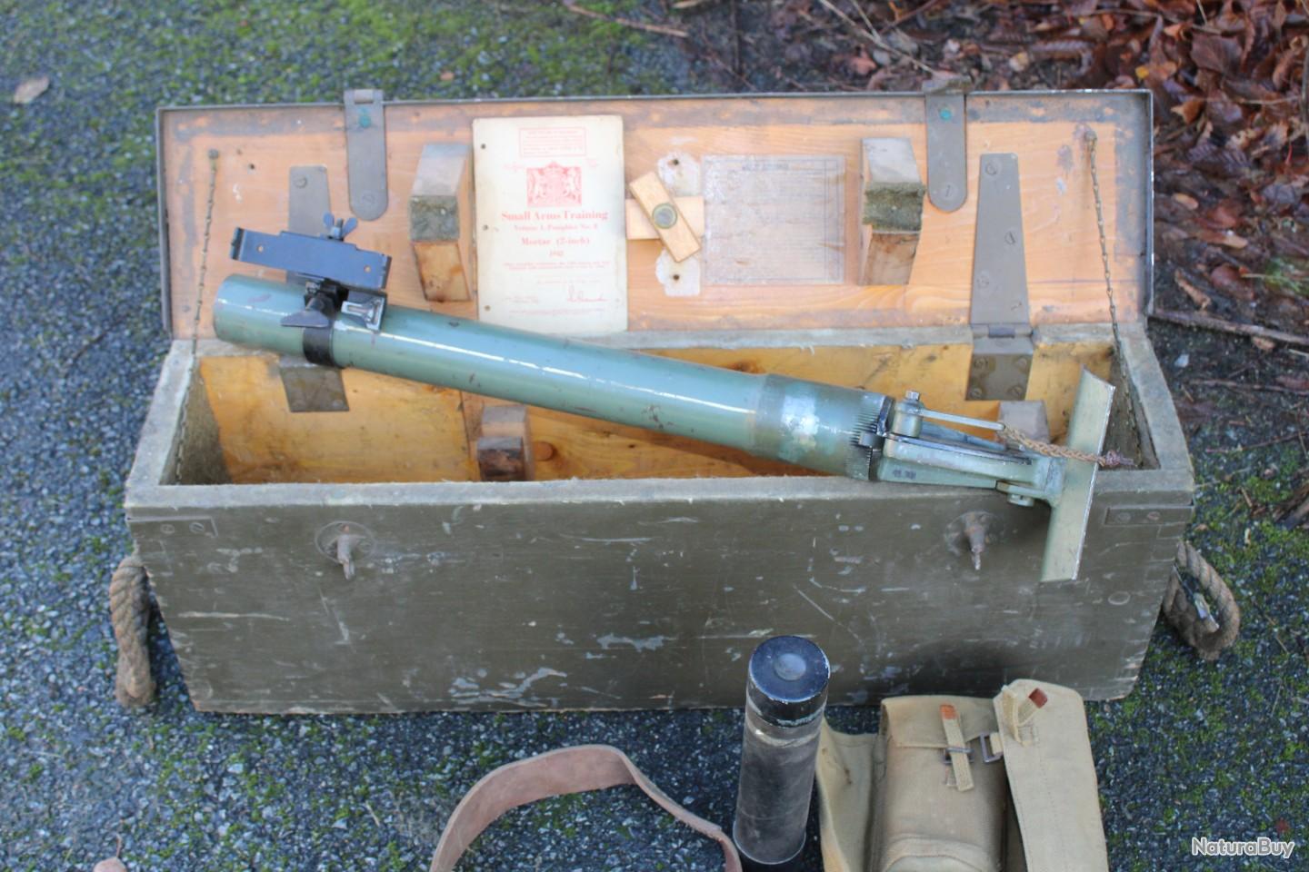 WW2 BRITISH MORTIER DE TRANCHEE 51mm Ordnance SBML 2-INCH MORTAR ...