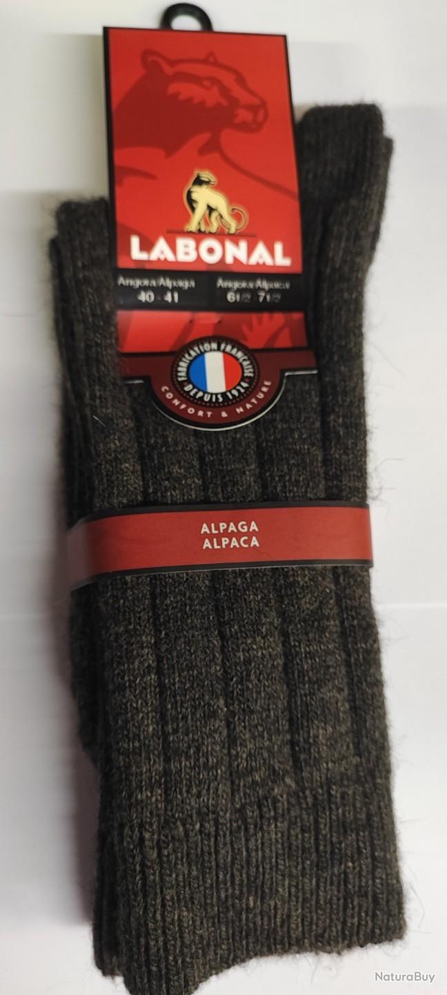 CHAUSSETTE DEMI HAUTE LABONAL EN ALPAGA - MARRON - Taille 44/45 ...