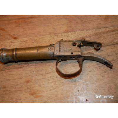 Bati/canon en bronze de pistolet type Queen Anne Liégeois à percussion ...