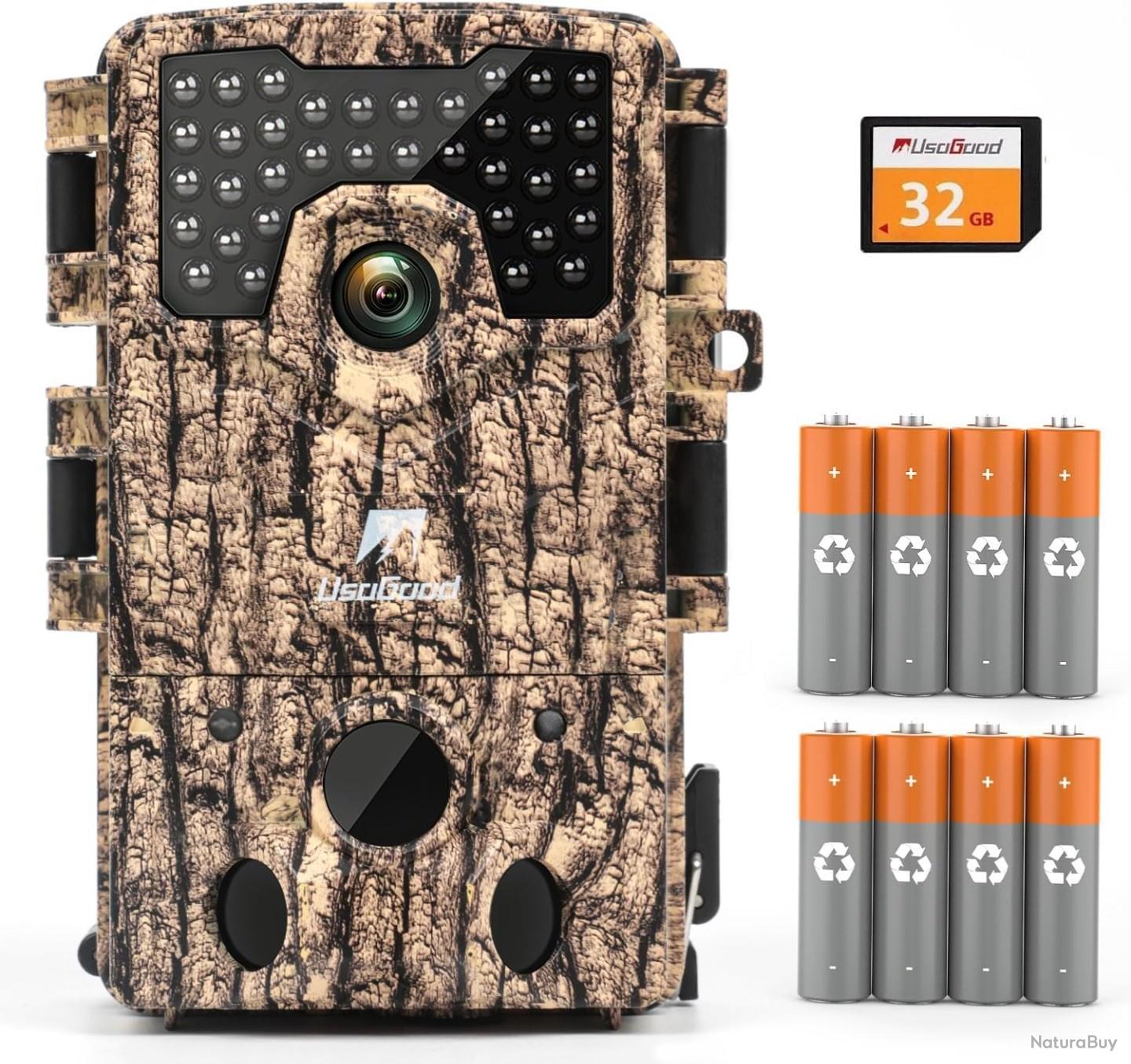 Caméra de Chasse Vidéo HD 4K 30fps Surveillance Carte 32GB Haute ...