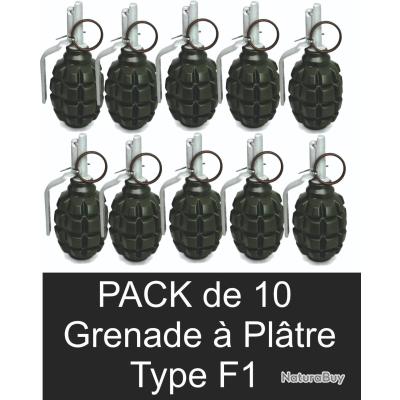 Pack de 10 Grenades à plâtre type F1 - PROMOTION - Pyrosoft - Artifice Airsoft (14267212)