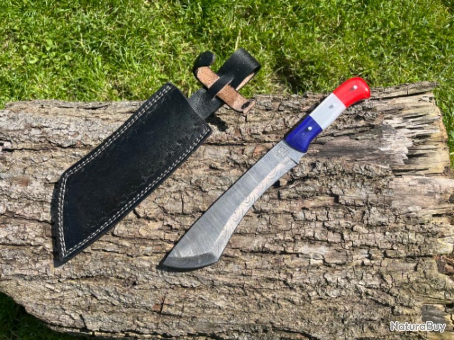 Couteau machette de battue damas forgé LLF 33cm edition patriote ...