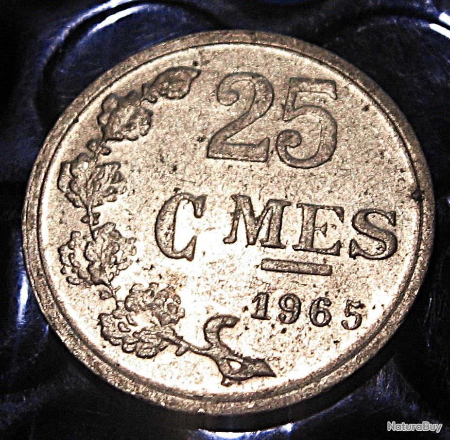 Luxembourg , piece de 25 centimes de 1965 et 1954 ttb diametre 19 mm alu - Monnaies (14275639)