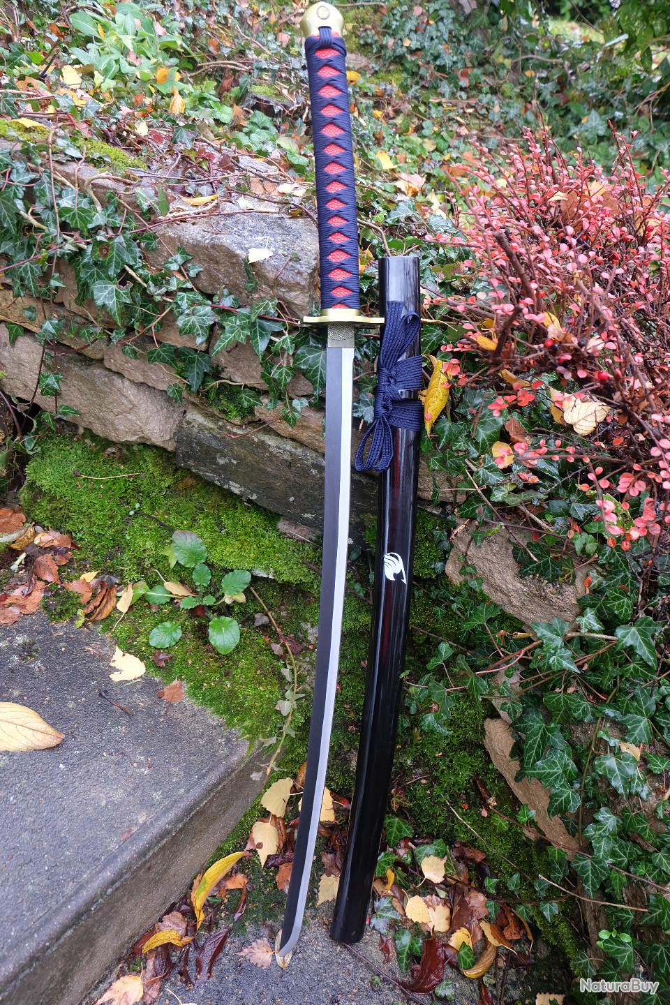 Sabre Katana De Ninja Cérémonie Lame Acier 440 Tsuba Métal Manche Façon ...
