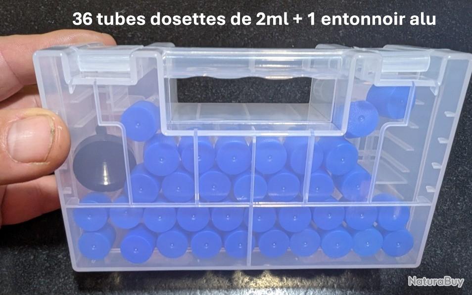 KIT DE CHARGEMENT POUDRE NOIRE 36 TUBES DOSETTES 2ml + 1 ENTONNOIR ALU ...