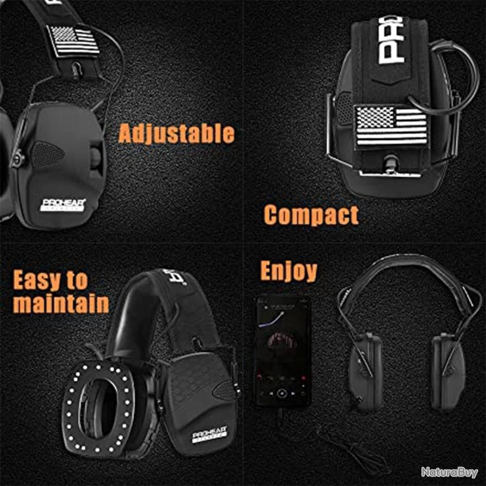 3 X Casques Antibruit Électronique Protection Auditive Tir Chasse ...