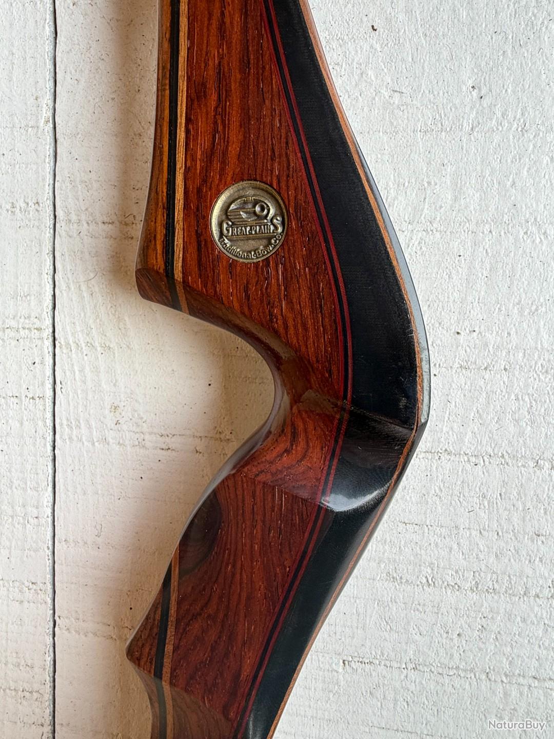 ARC RECURVE GREAT PLAINS - MODÈLE B "LONG CURVE" - FINITION PALO DURO ...