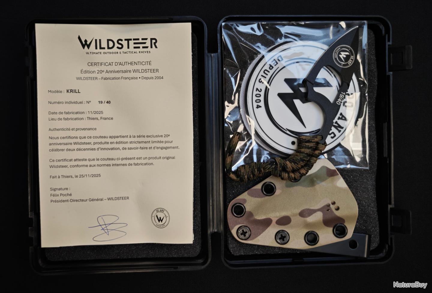 Wildsteer KRILL 20e Anniversaire - Couteau EDC Édition Limitée - Lame ...