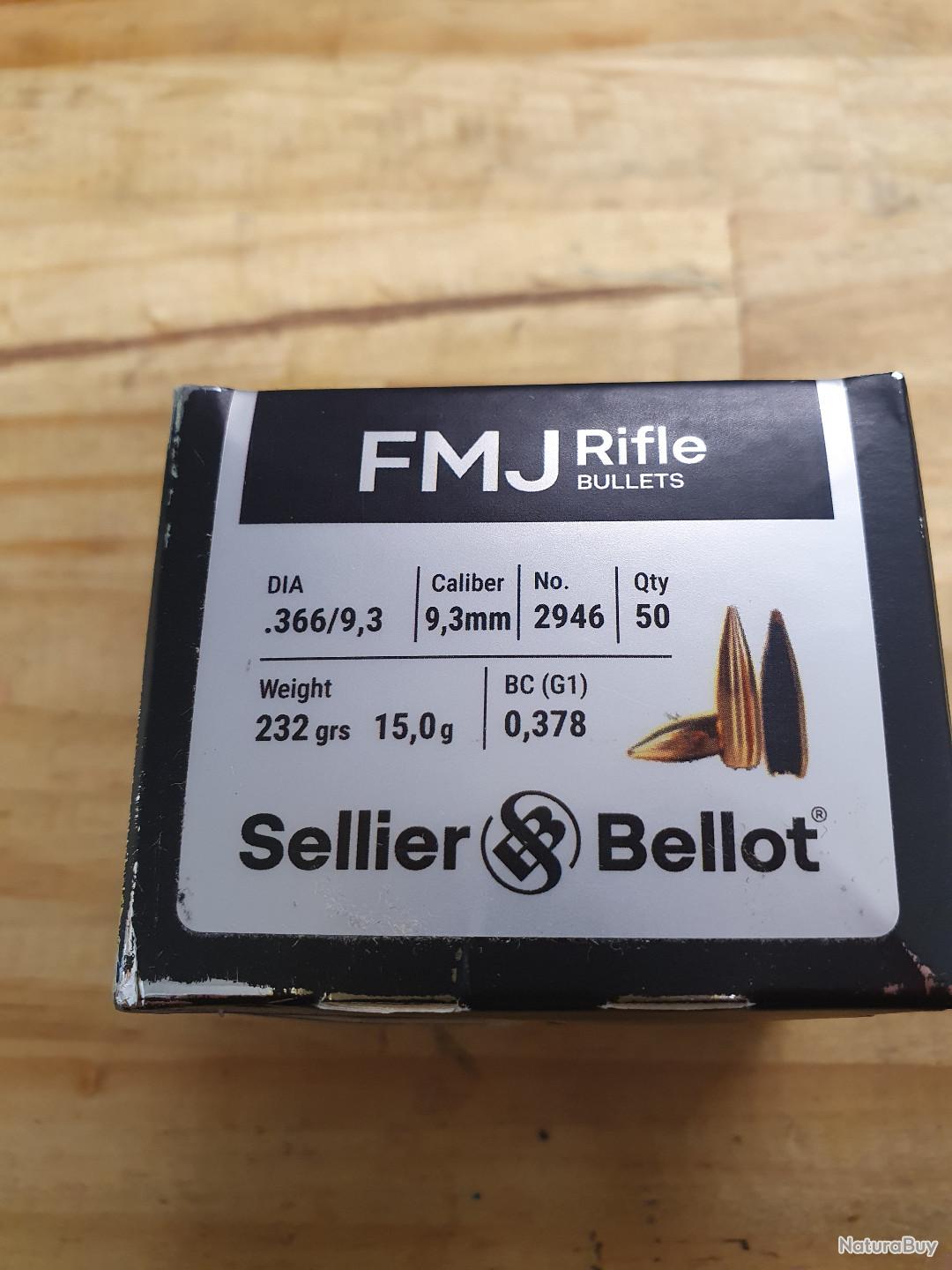 1 boite de 50 balles SELLIER & BELLOT mle FMJ 232grs /15,0 g pour le ...