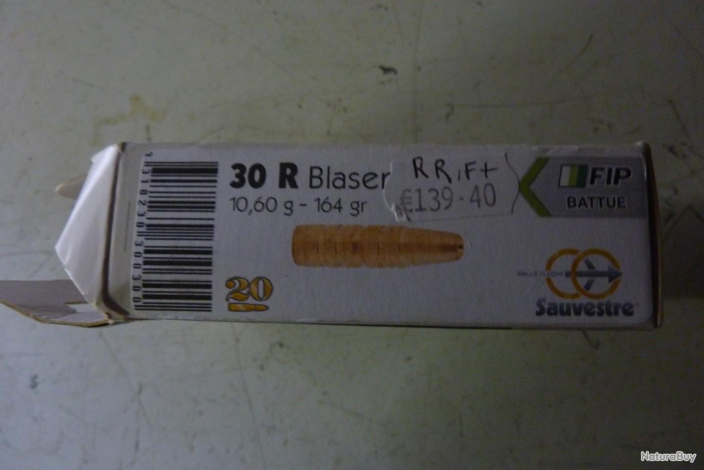 18 balles SAUVESTRE FIP battue 10,60g - 164gr cal. 30R BLASER - Balles ...