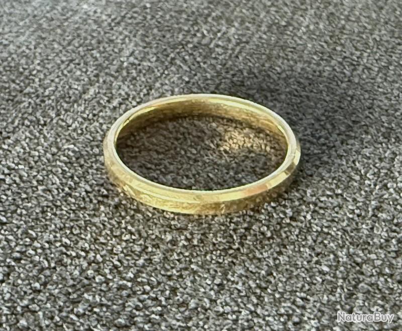 Anneau or jaune 18 carats - taille 54 - bague - alliance - Idées ...