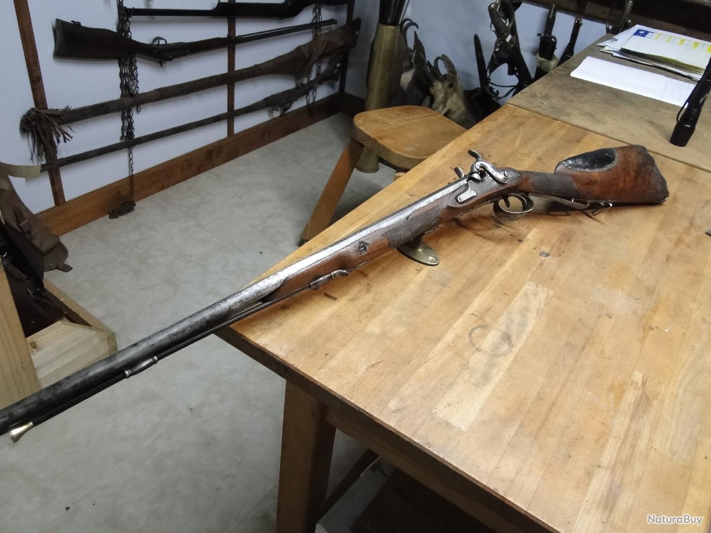 Fusil de chasse de qualité né à silex au 18° transformé à percussion ...
