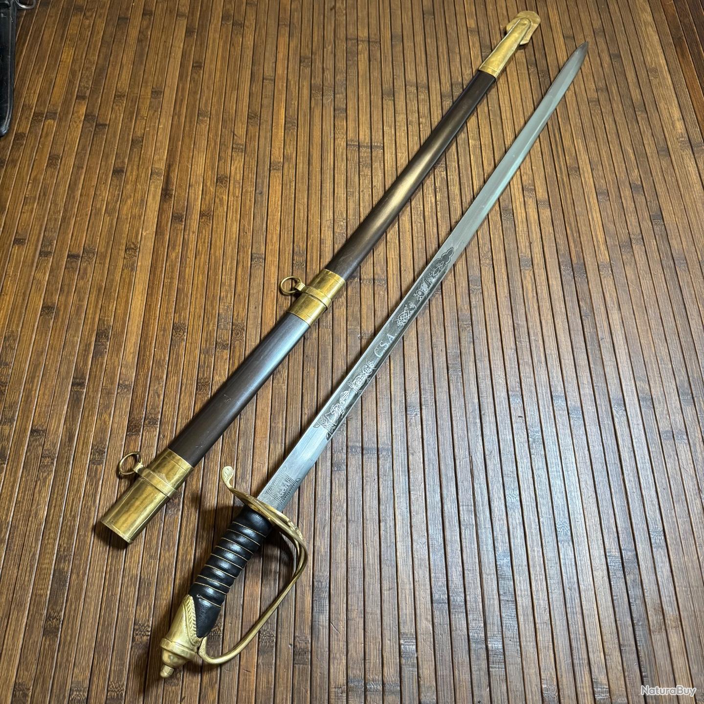 BELLE REPRODUCTION D'UN SABRE DE CAVALERIE U.S ARMY CONFÉDÉRÉE CIVIL ...