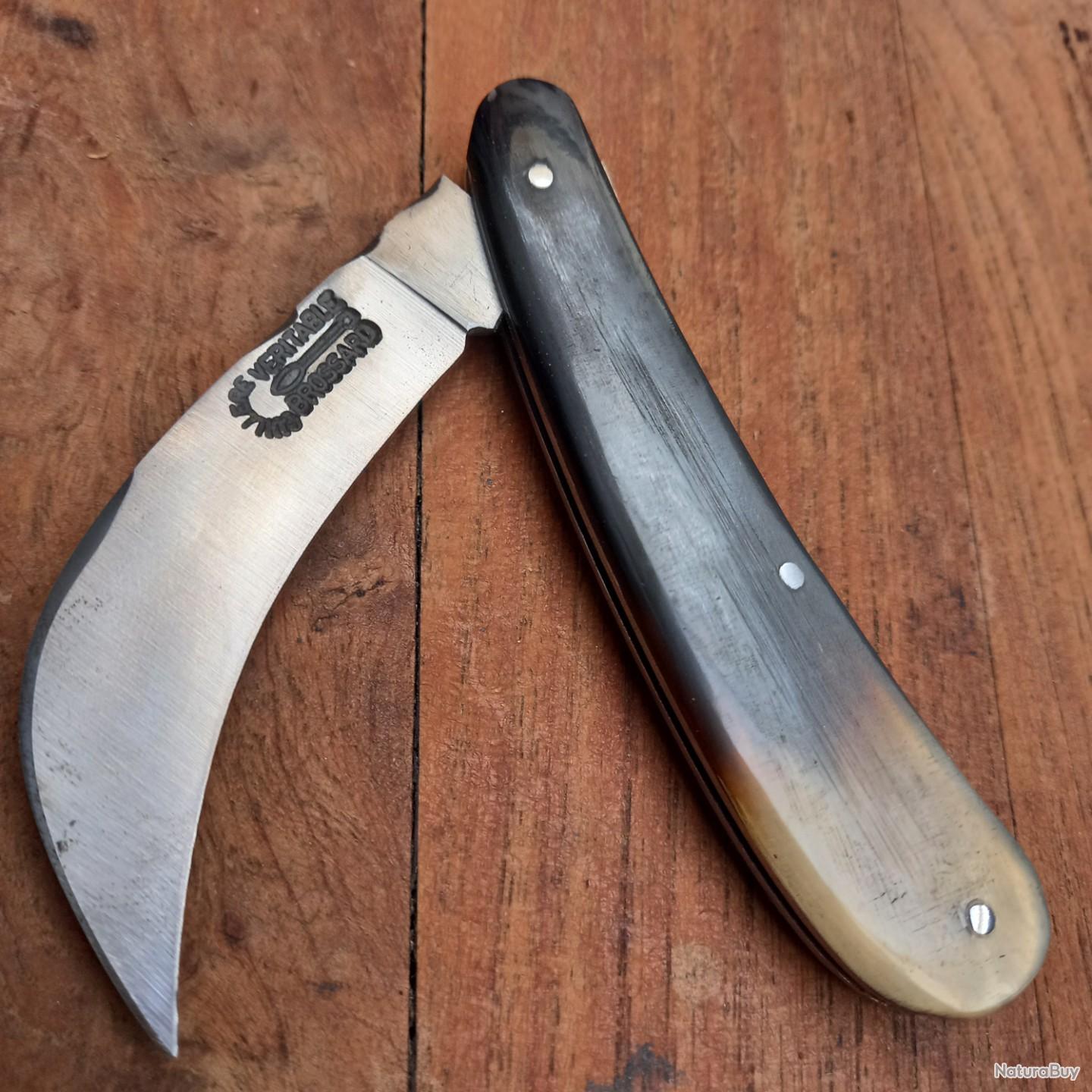 Joli Couteau SERPETTE VÉRITABLE CUILLÈRE BROSSARD Manche en Corne ...