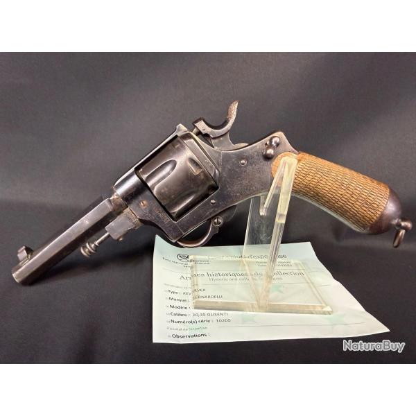 REVOLVER GLISENTI 1889 rare fabrication de BERNARDELLI À GARDONE cal ...