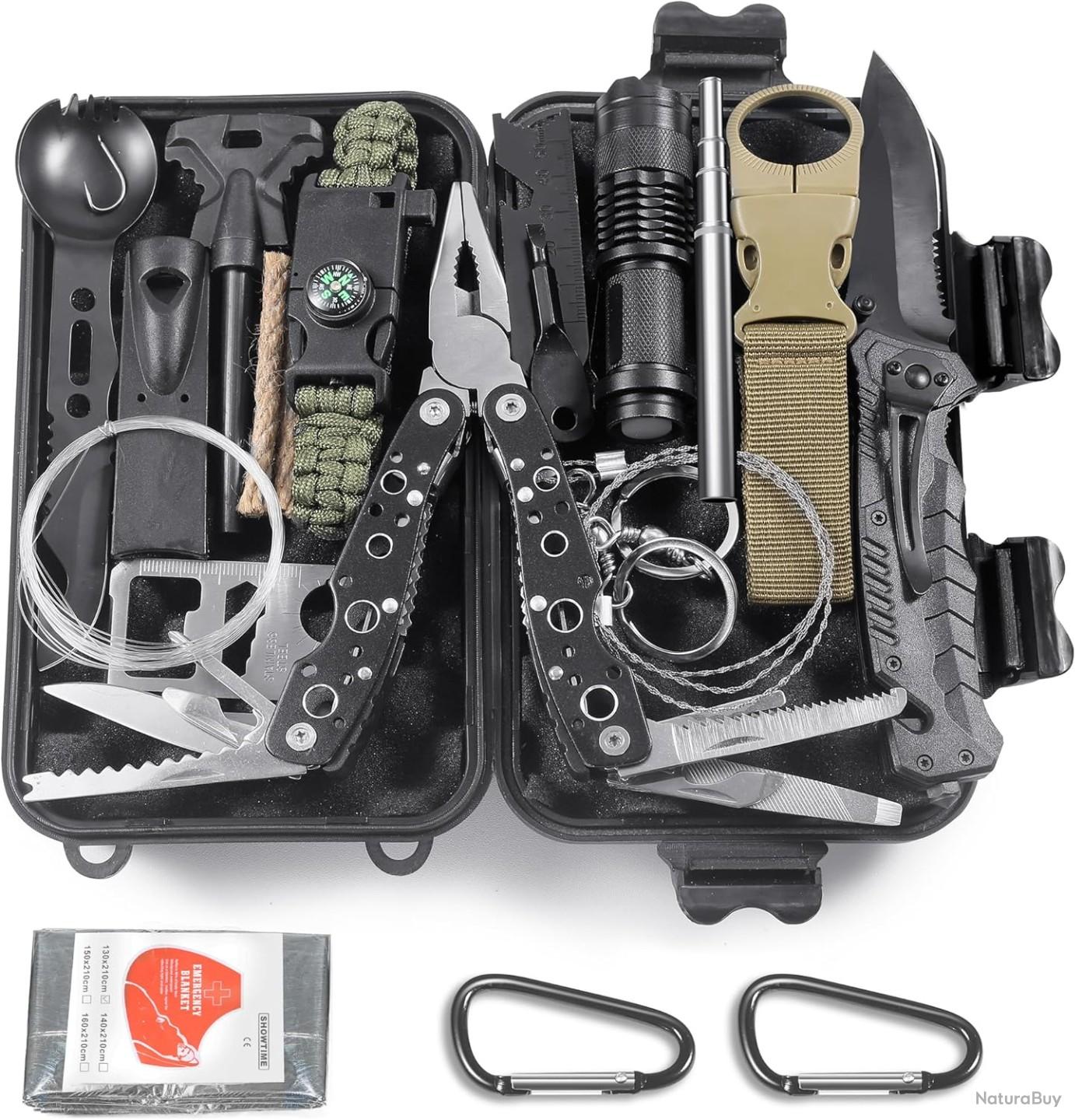 Trousse de Secours Kit de Survie 14 en 1 Polyvalent Couverture d ...
