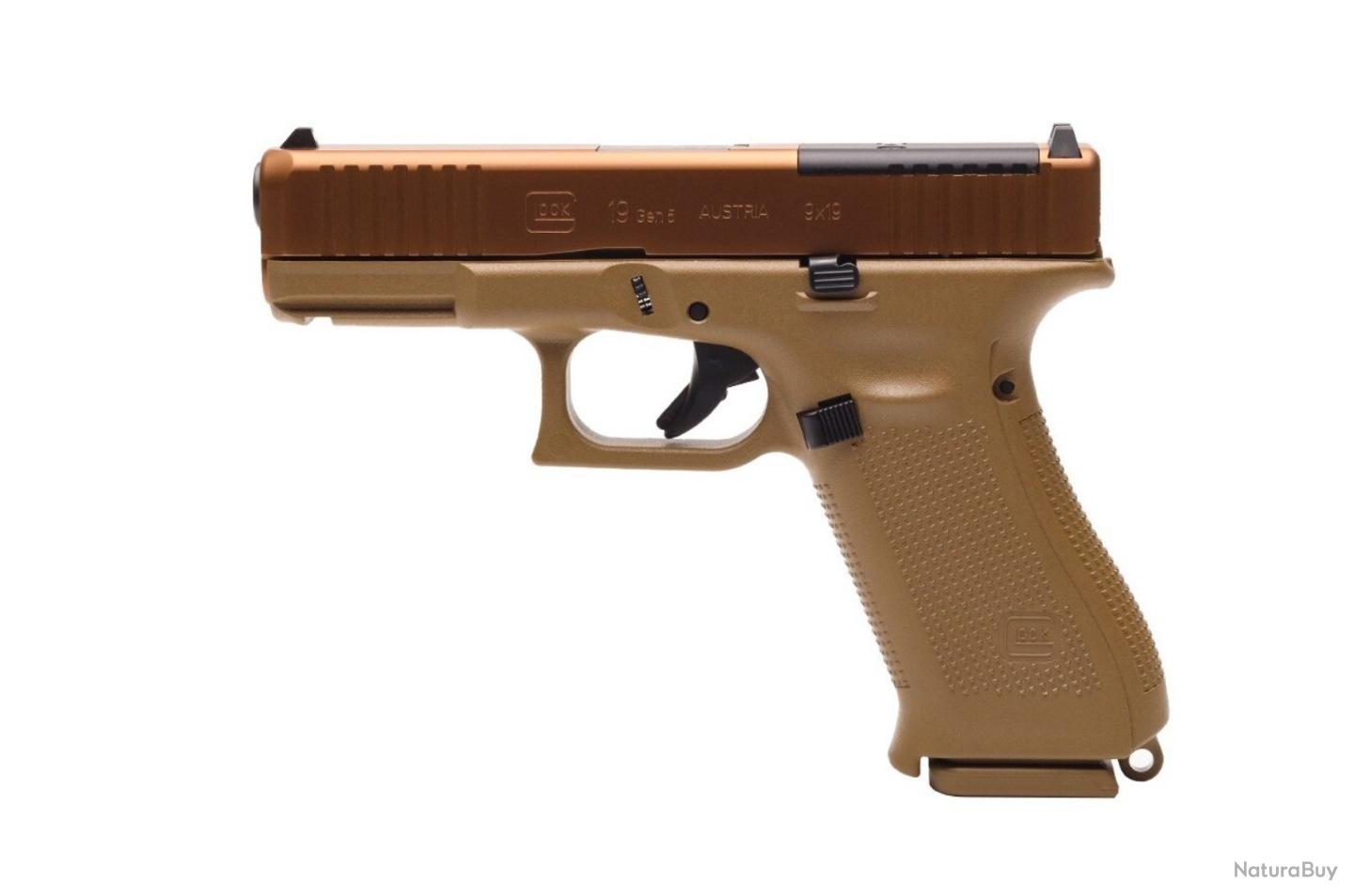 Pistolet Glock 19X MOS Coyote - 9x19 - Pistolets de Catégorie B (14333601)