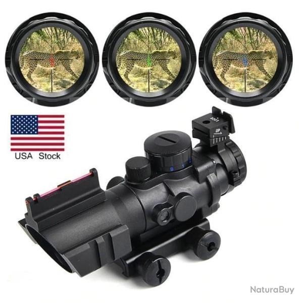 DESTOCKAGE Lunette Viseur COMPACT SCOPE 4X32 - Réticule Lumineux Vert ...