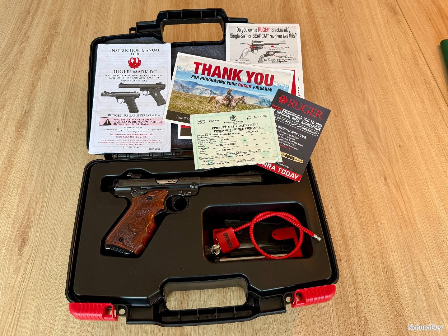 Ruger mark IV target pistolet 22 long rifle - Pistolets de Catégorie B ...